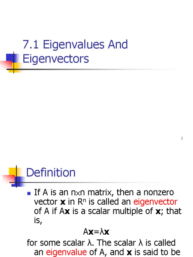 Chapter7 7.1 7.3 | PDF | Eigenvalues And Eigenvectors | Functional Analysis