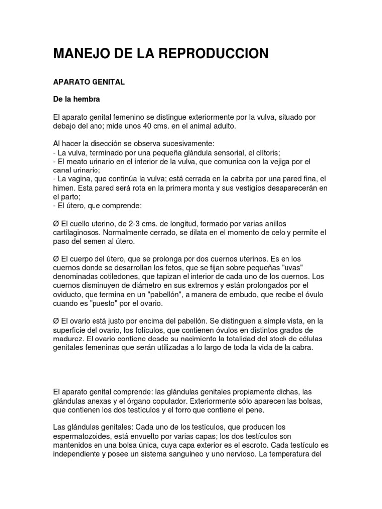 Manejo de La Reproduccion Caprina | PDF | Cabra | Parto