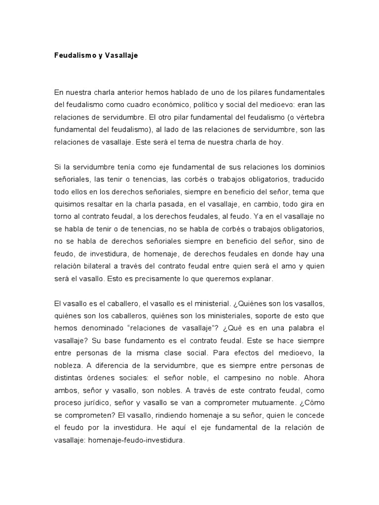 03 Feudalismo y Vasallaje | PDF | Feudalismo | Caballería