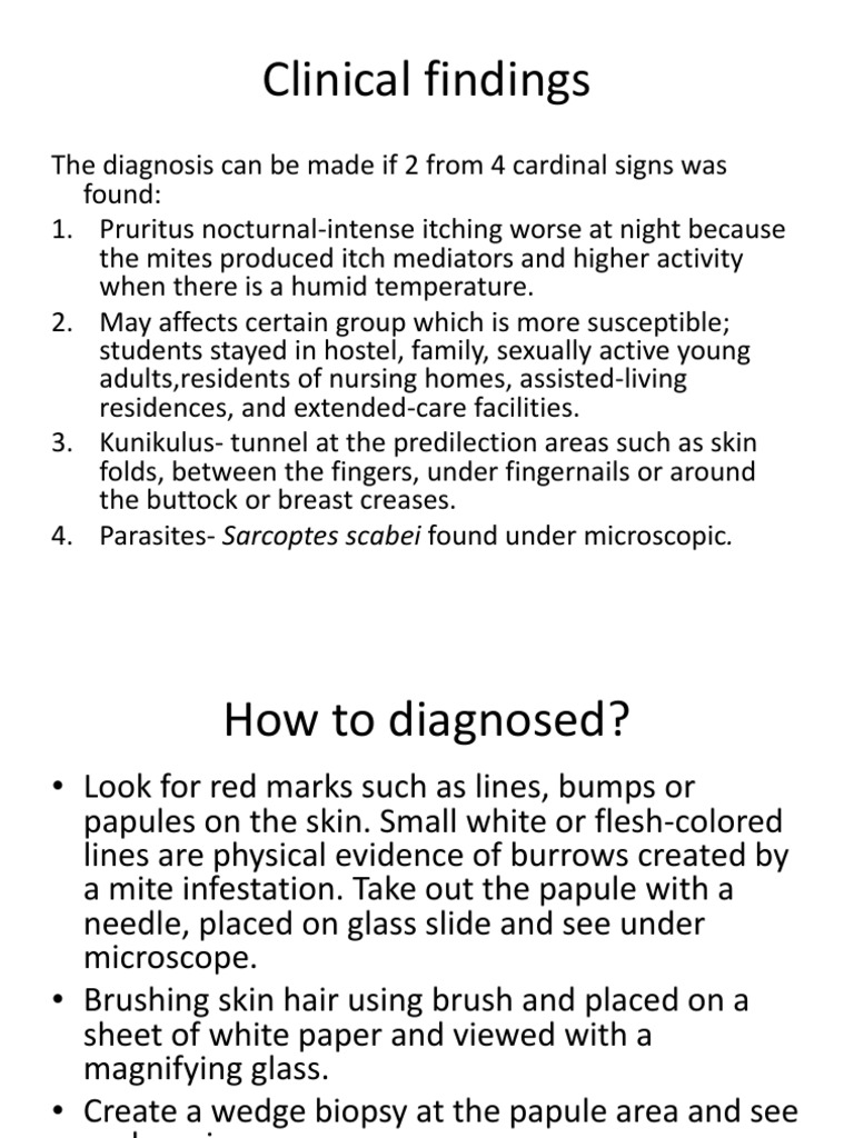 Diagnosis of Scabies: Key Findings | PDF