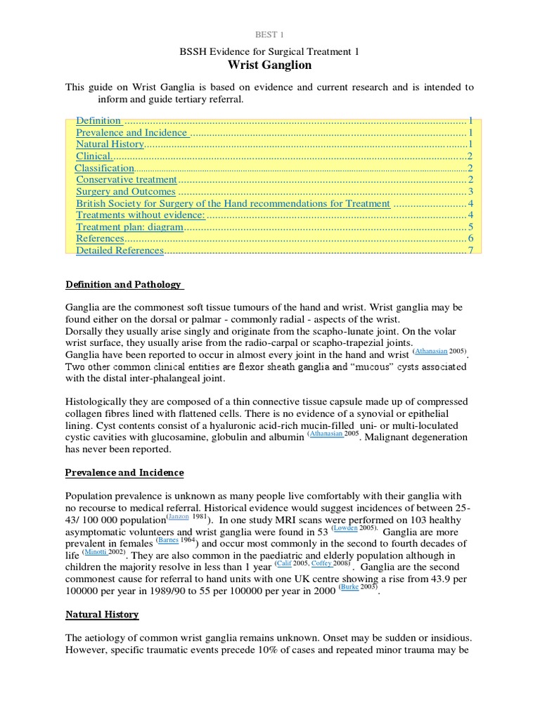 Wrist Ganglion: Definition and Pathology | PDF | Clinical Medicine ...