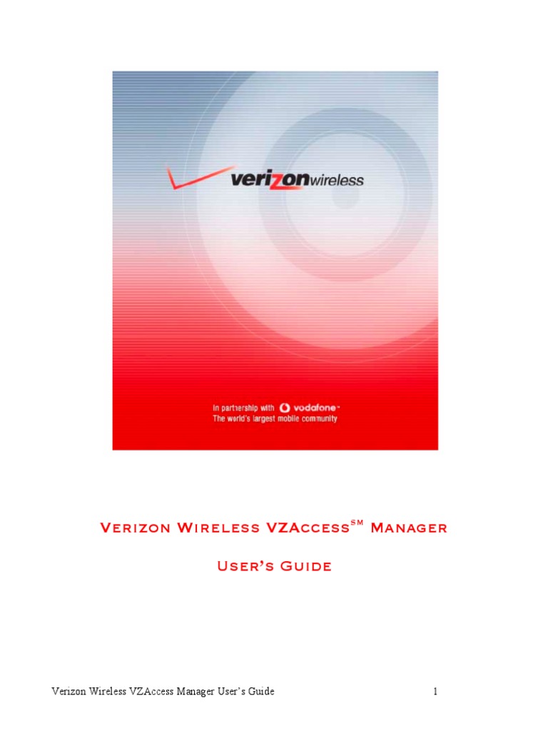 Verizon Wireless Vzaccess Manager User'S Guide 1 | PDF | Installation ...