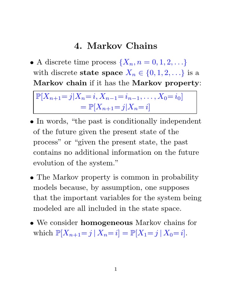Markov Chains | PDF | Markov Chain | Statistical Theory