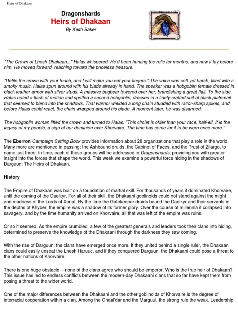 Heirs of Dhakaan: Dragonshards | PDF | World Of Eberron | Wizards Of ...