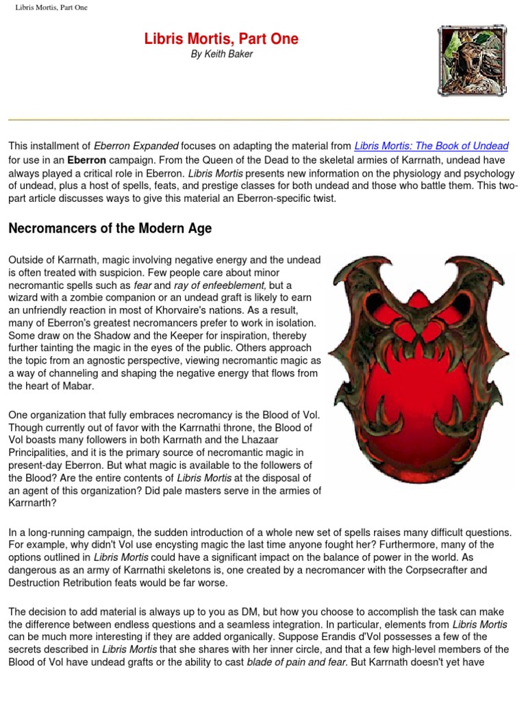 Libris Mortis, Part One: Necromancers of The Modern Age | PDF | Wizards ...