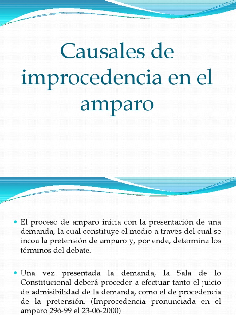 Causales de Improcedencia en El Amparo | Habeas corpus | Ley procesal