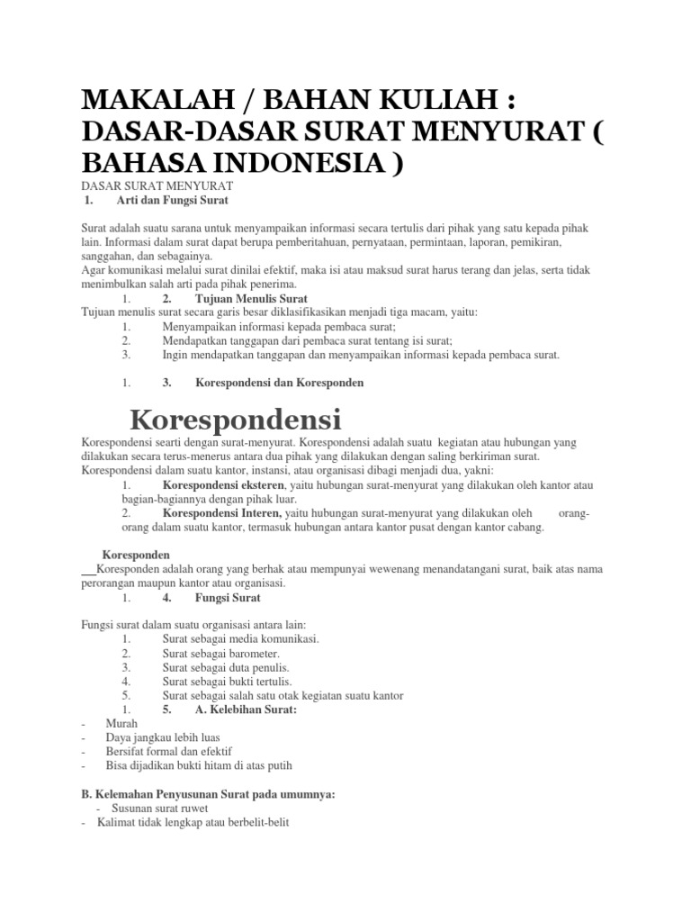Panduan Dasar Surat Menyurat Indonesia | PDF