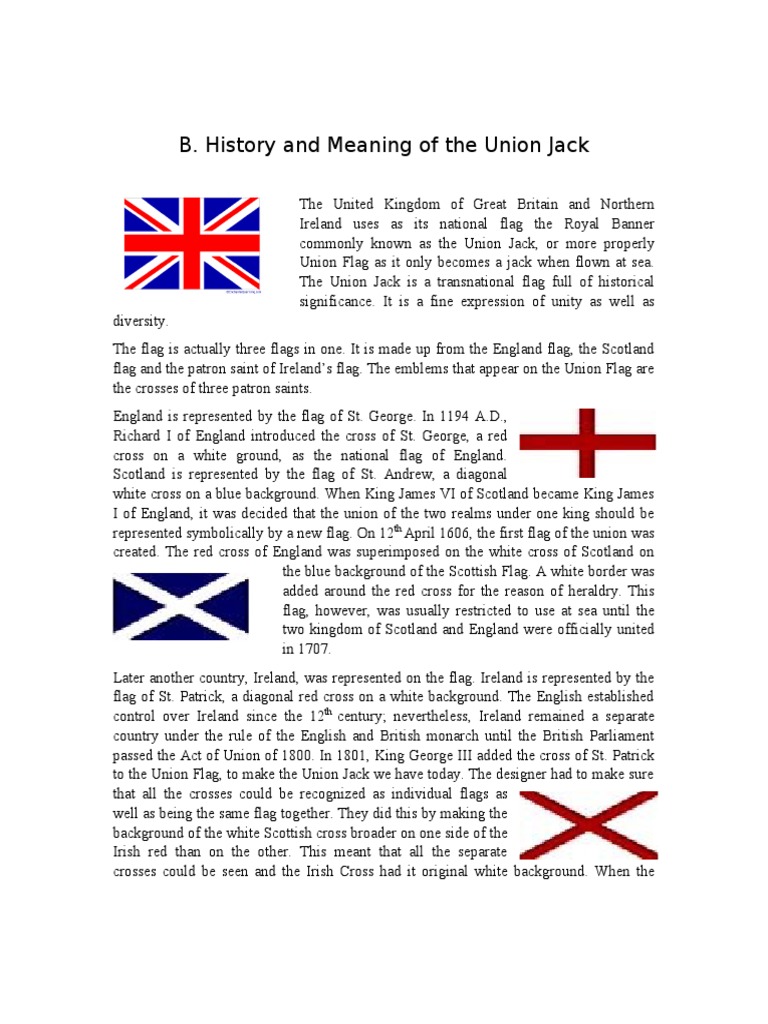 B - History and Meaning of The Union Jack | Download Free PDF | United ...