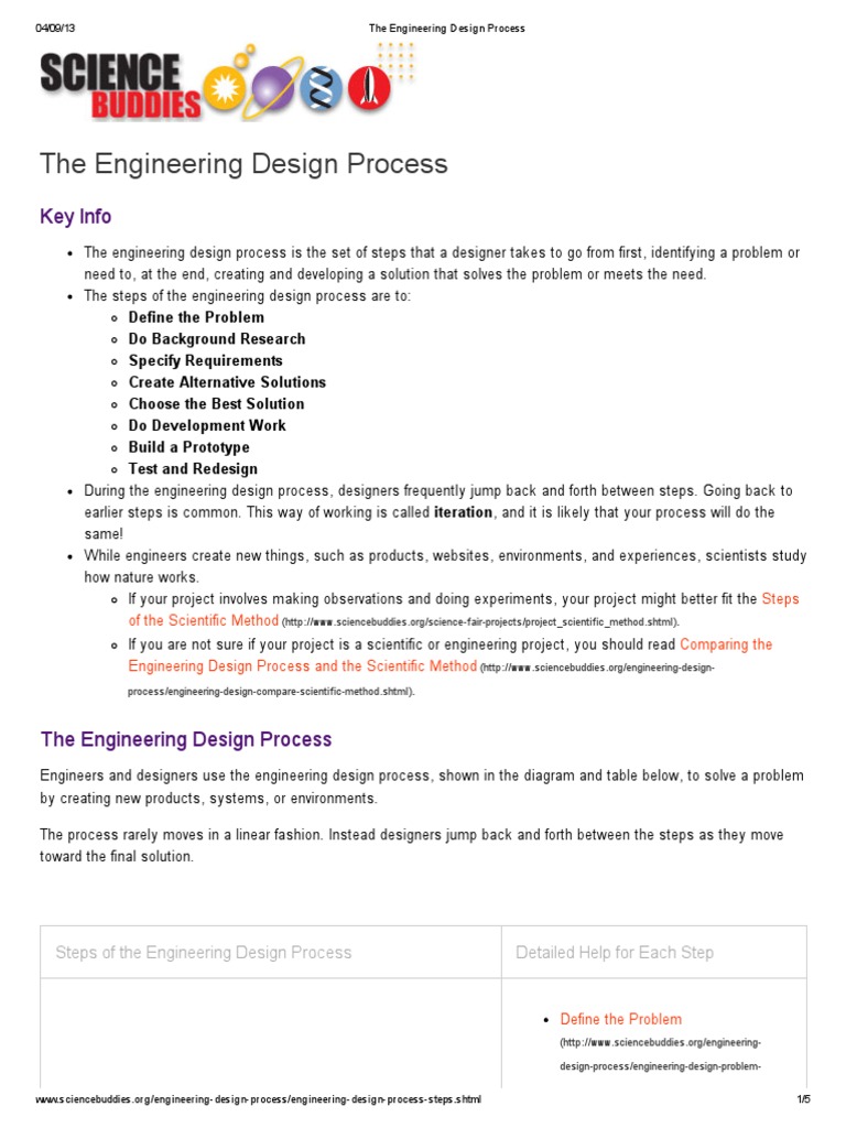 The Engineering Design Process | PDF | Scientific Method | Design
