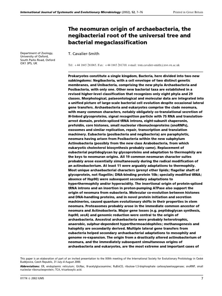 Articulo Cavalier Smith | PDF