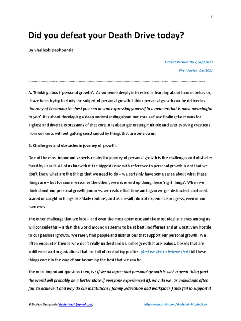 Did You Defeat Your Death Drive Today V7 | PDF | Sigmund Freud | Evolution