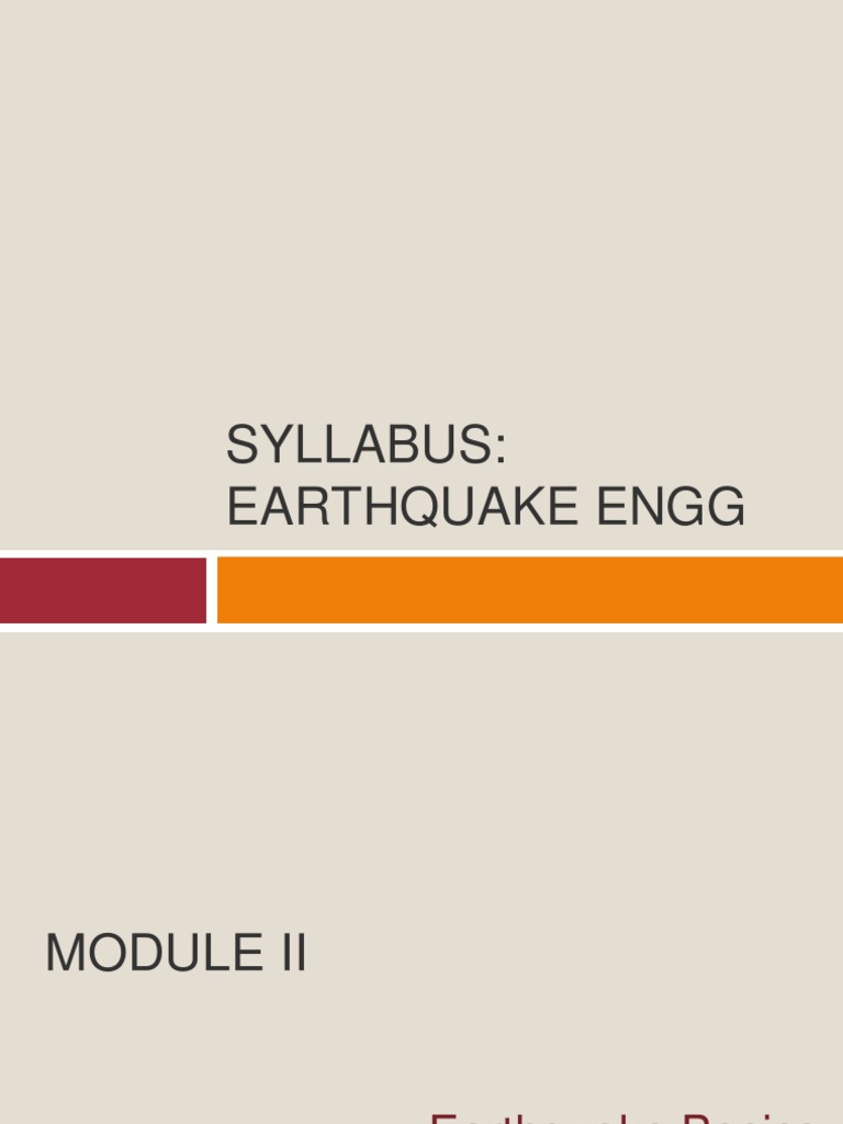 Earthquake Engineering Basics Syllabus | PDF | Fault (Geology) | Mantle ...
