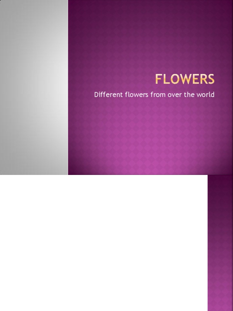 Different Flowers From Over The World | PDF