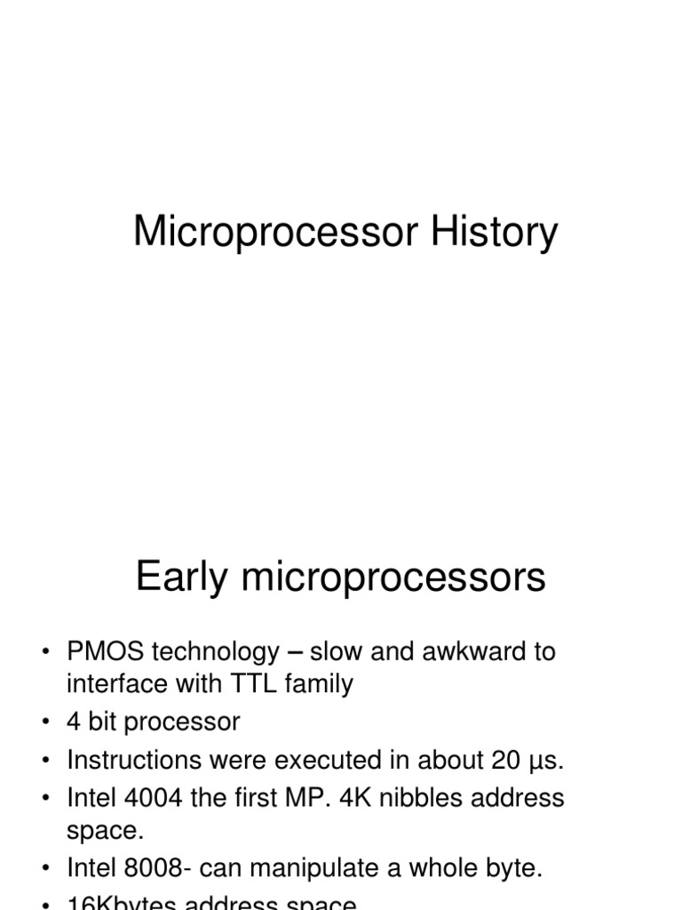 The Evolution of Microprocessors: From Early PMOS Designs to Modern ...