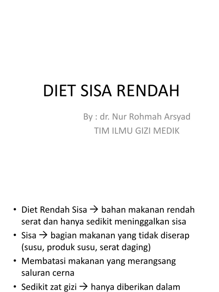 Diet Sisa Rendah | PDF