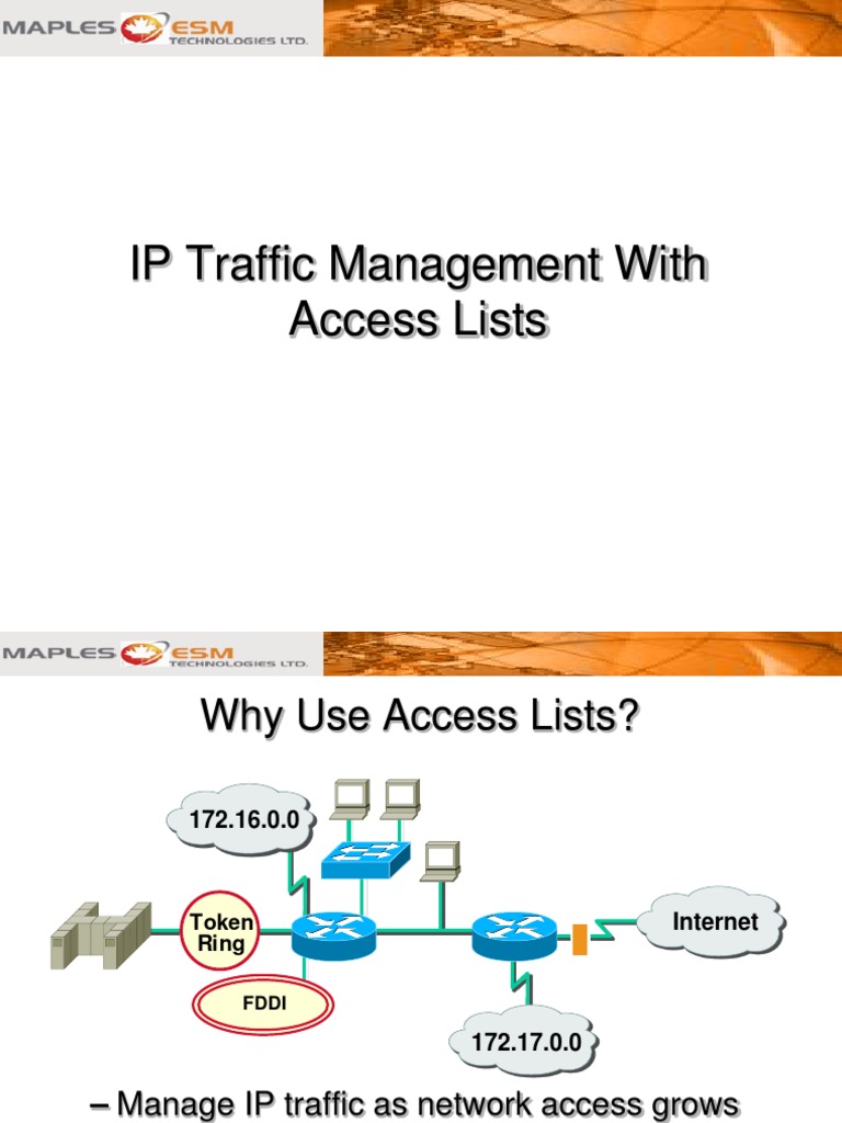 IP Traffic Management With Access Lists | PDF | Ip Address | Network Packet