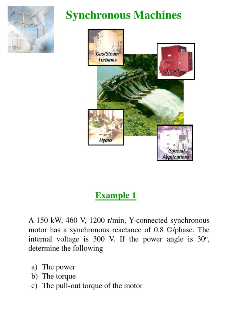 SM Examples and SolutionsSynchronous Machines | PDF | Electric Motor ...