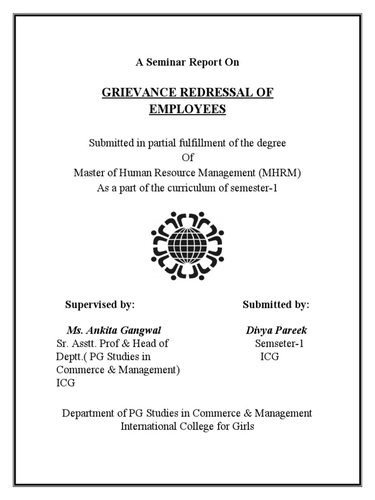 Grievance Redressal of Employees | Employment | Human Resource Management