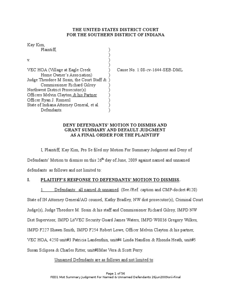 Plaintiff's MOTION FOR SUMMARY JUDGMENT 26JUN2009 | Download Free PDF ...