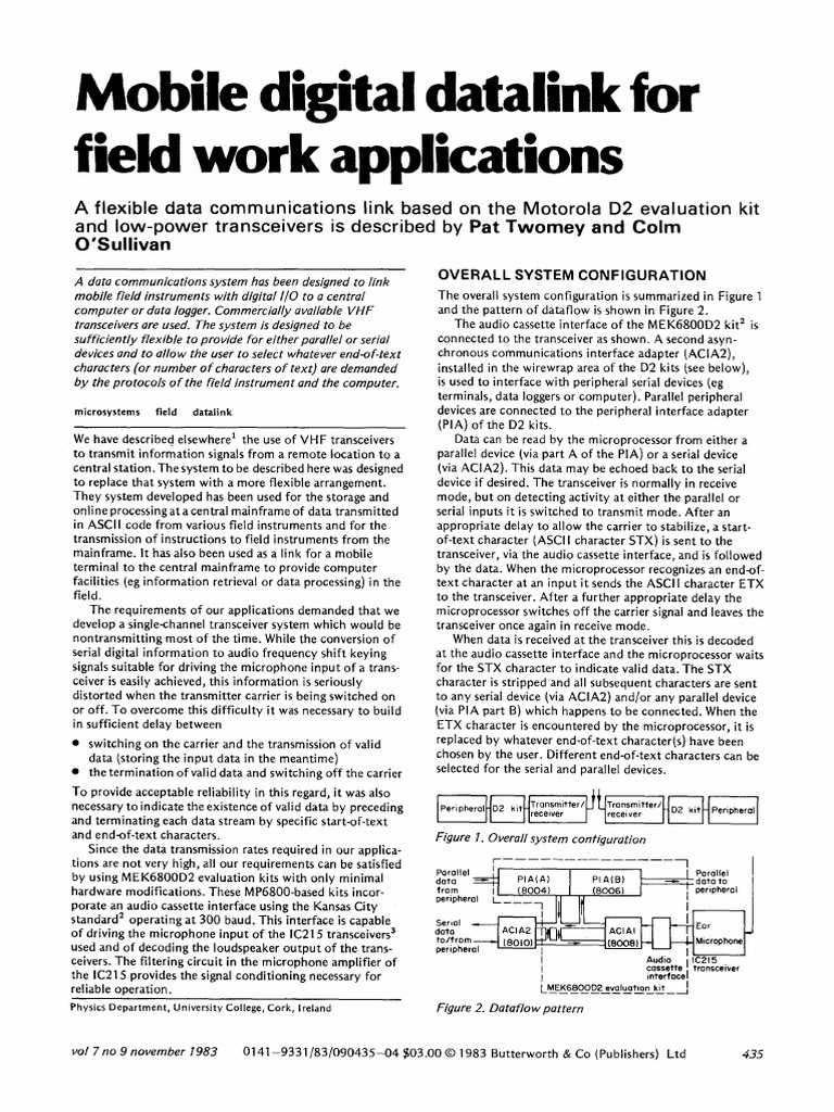Mobile Digital Datalink For Field Work Applications | PDF | Input ...