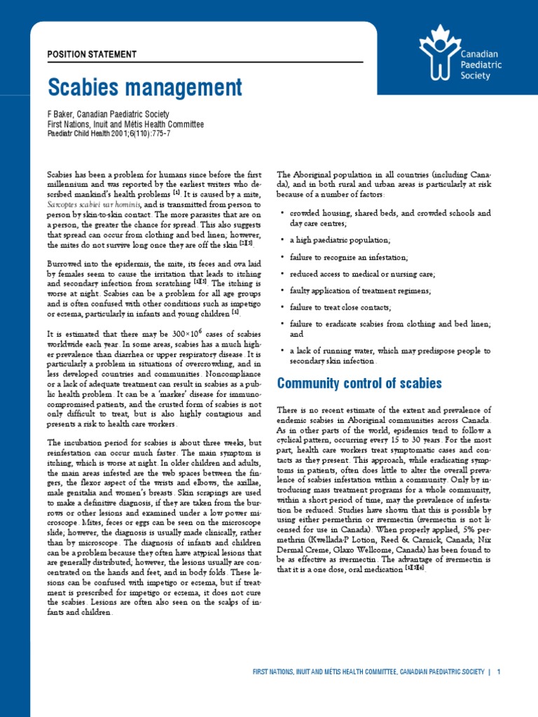 Scabies Management | PDF | Medical Specialties | Clinical Medicine