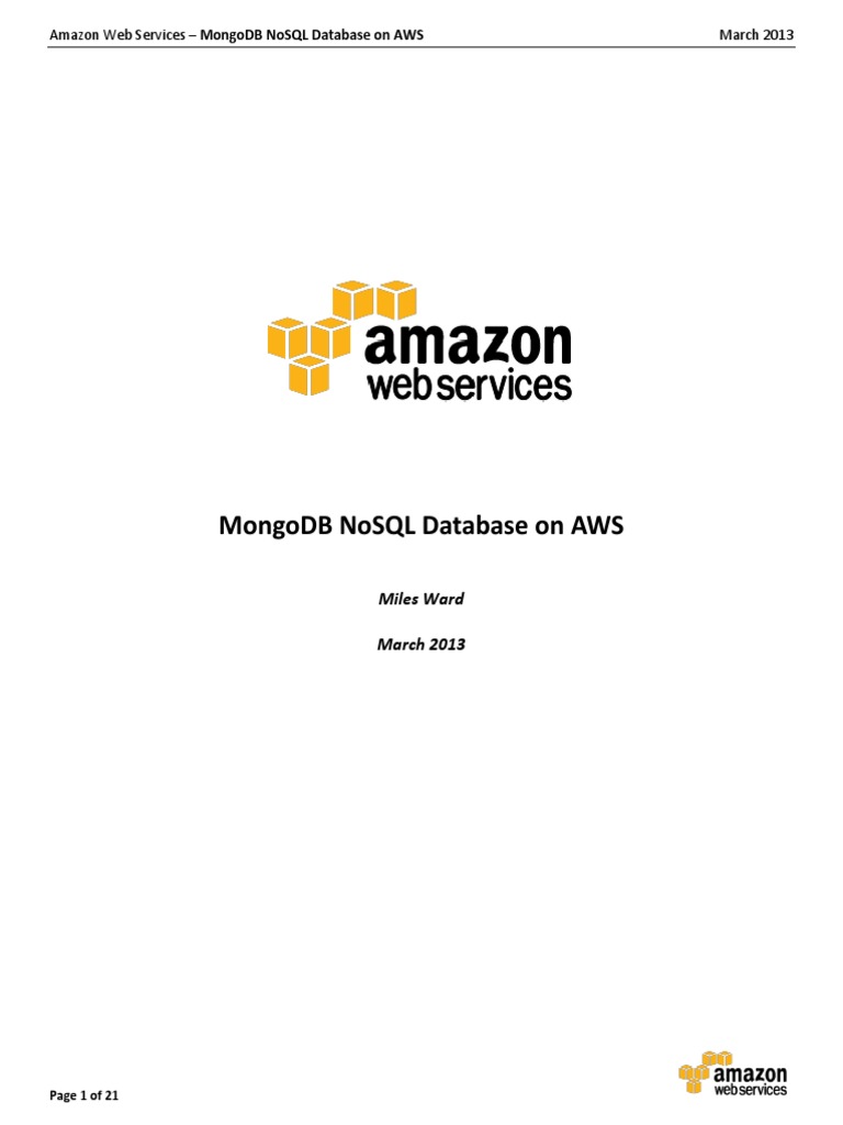 Aws Nosql Mongodb Download Free Pdf No Sql Mongo Db