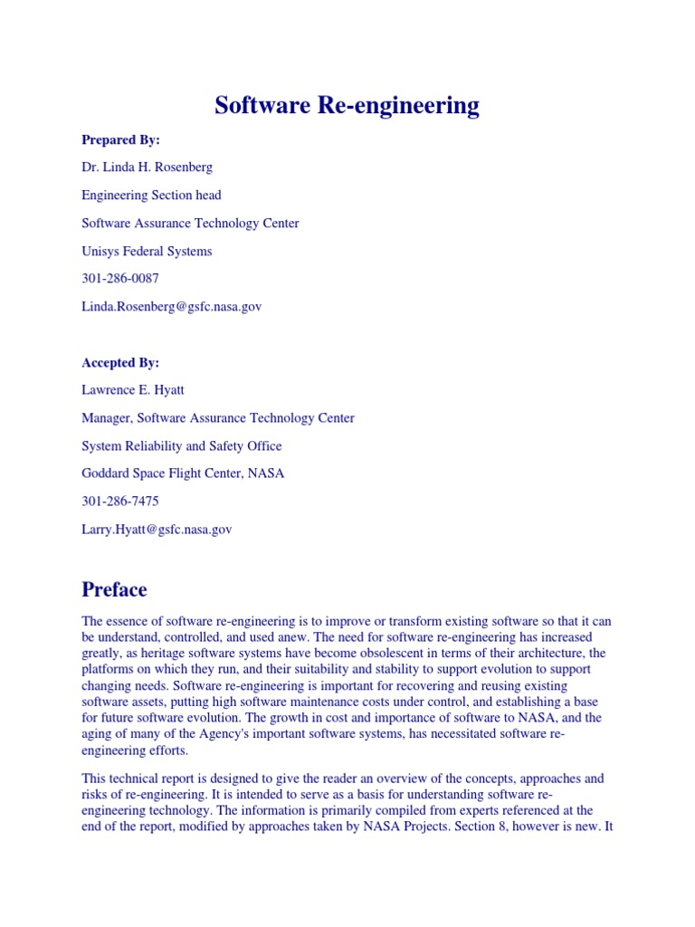 Software Re-Engineering 1 | PDF | Software Development | Reliability ...
