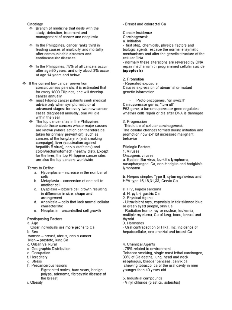 Oncology Handouts PDF | PDF | Radiation Therapy | Cancer