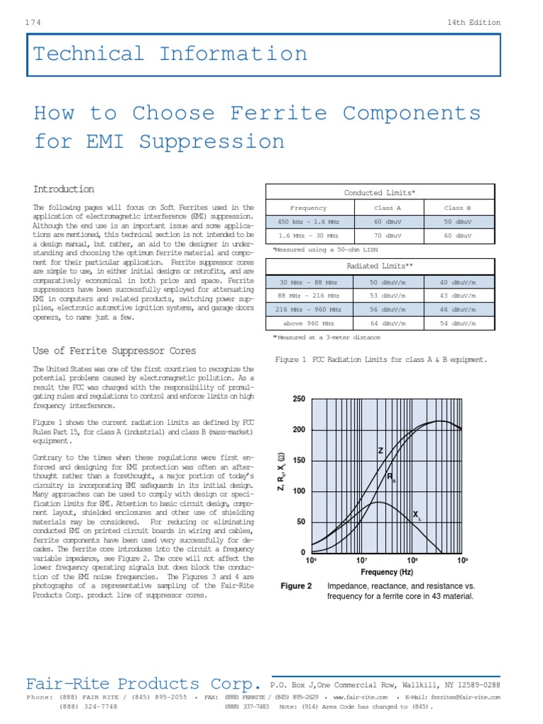 How To Choose Ferrite Components For EMI Suppression | PDF ...