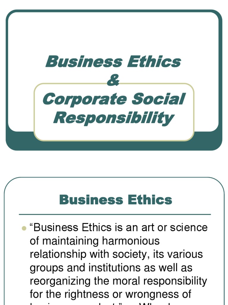 business ethics | Corporate Social Responsibility | Board Of Directors