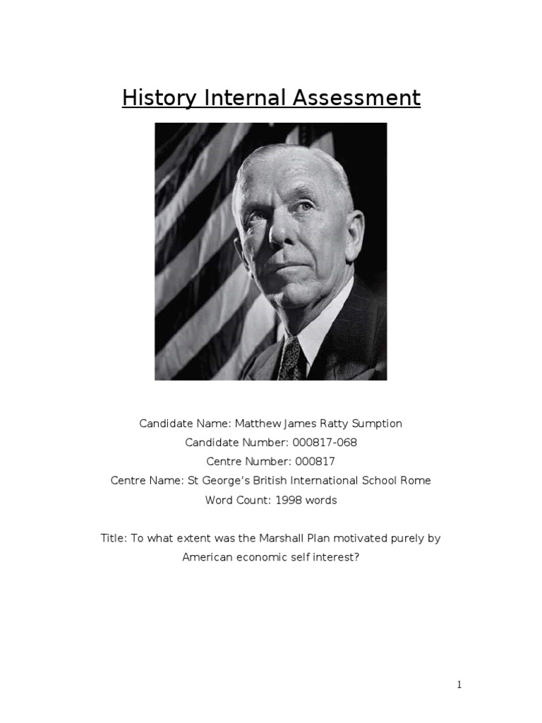 IB History Internal Assessment | PDF | Marshall Plan | Cold War