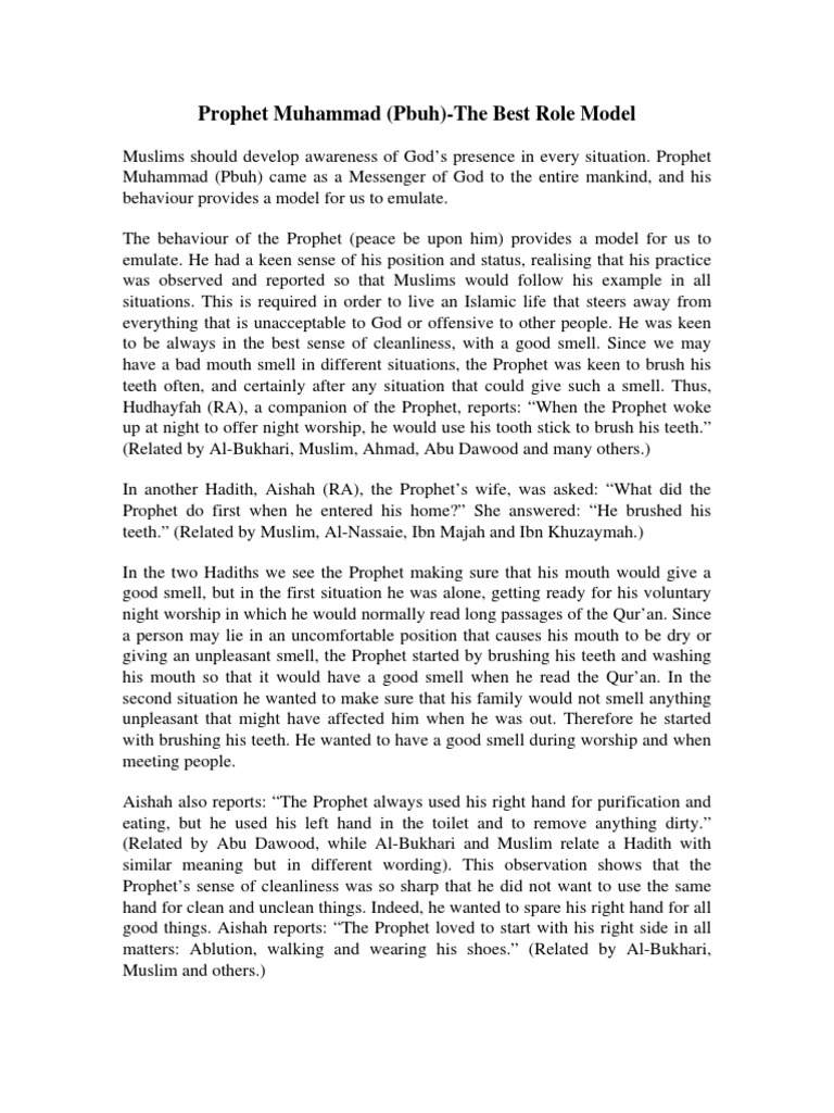 Prophet Muhammad the Best Role Model | Muhammad | Sin