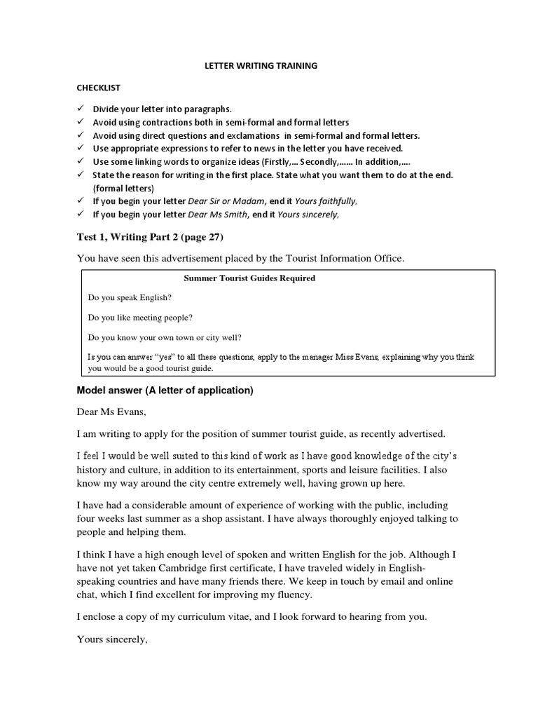 Letter Writing Trainer | PDF | Tourism