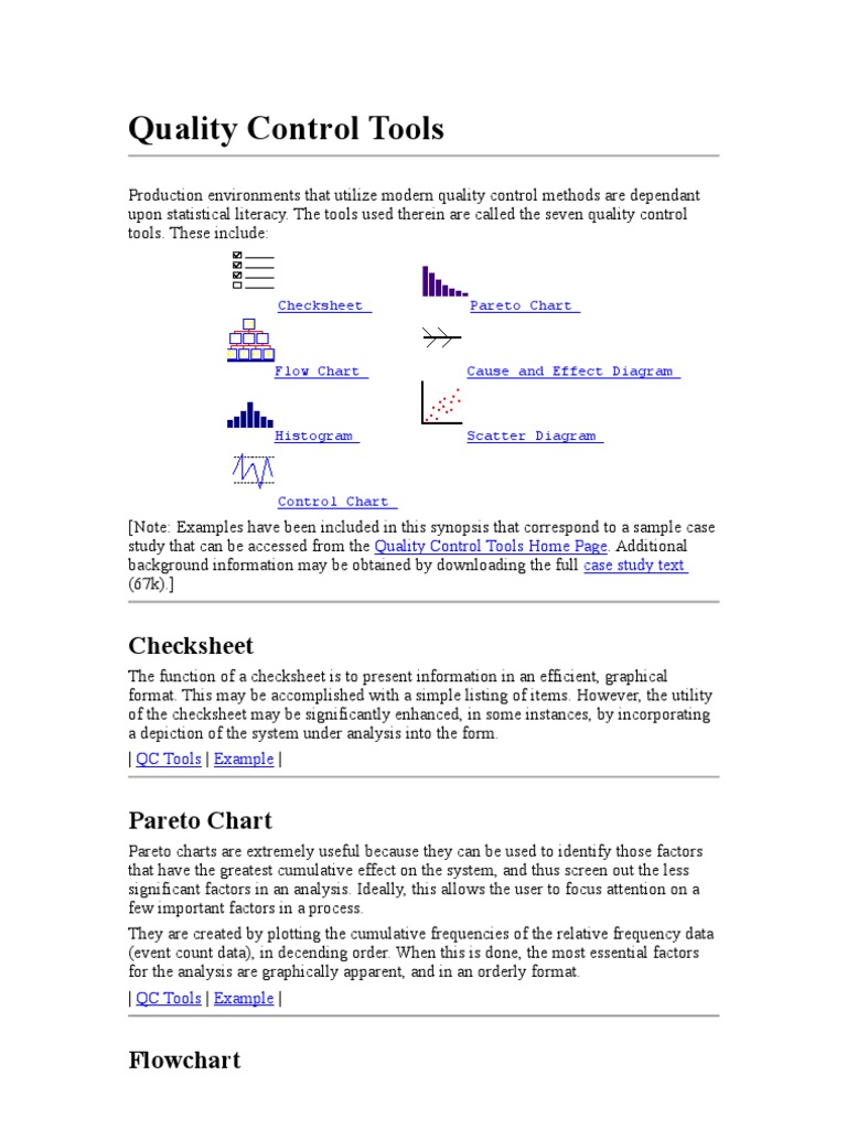 Quality Control Tools: Checksheet | PDF | Causality | Statistics