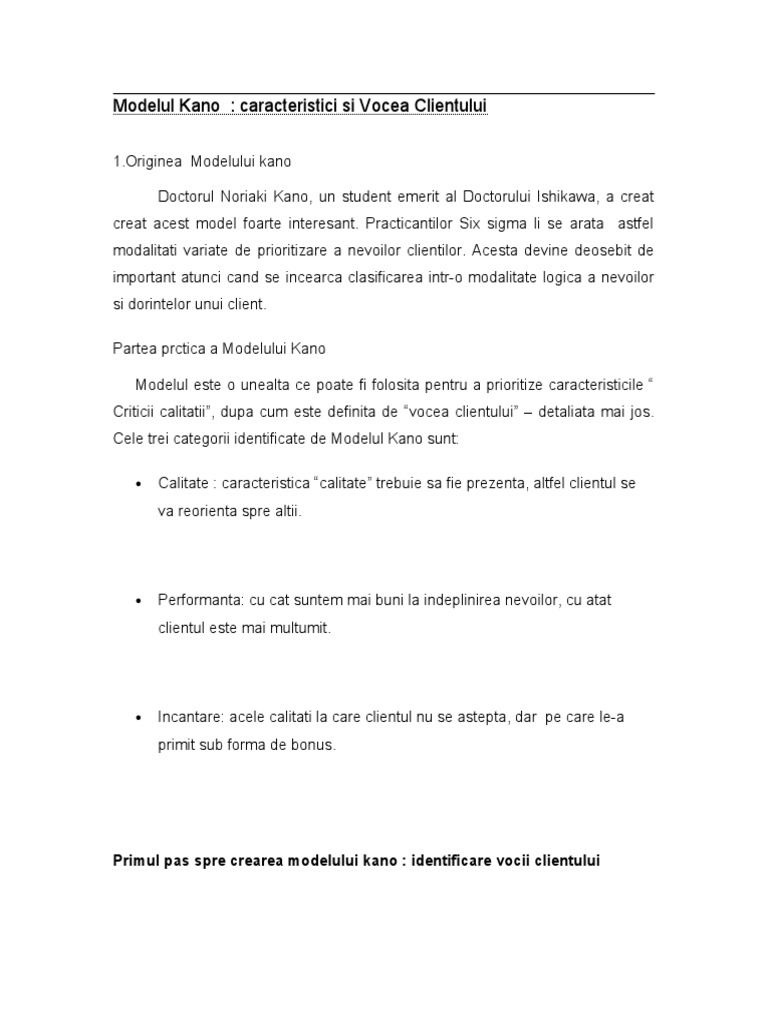 Modelul Kano | PDF