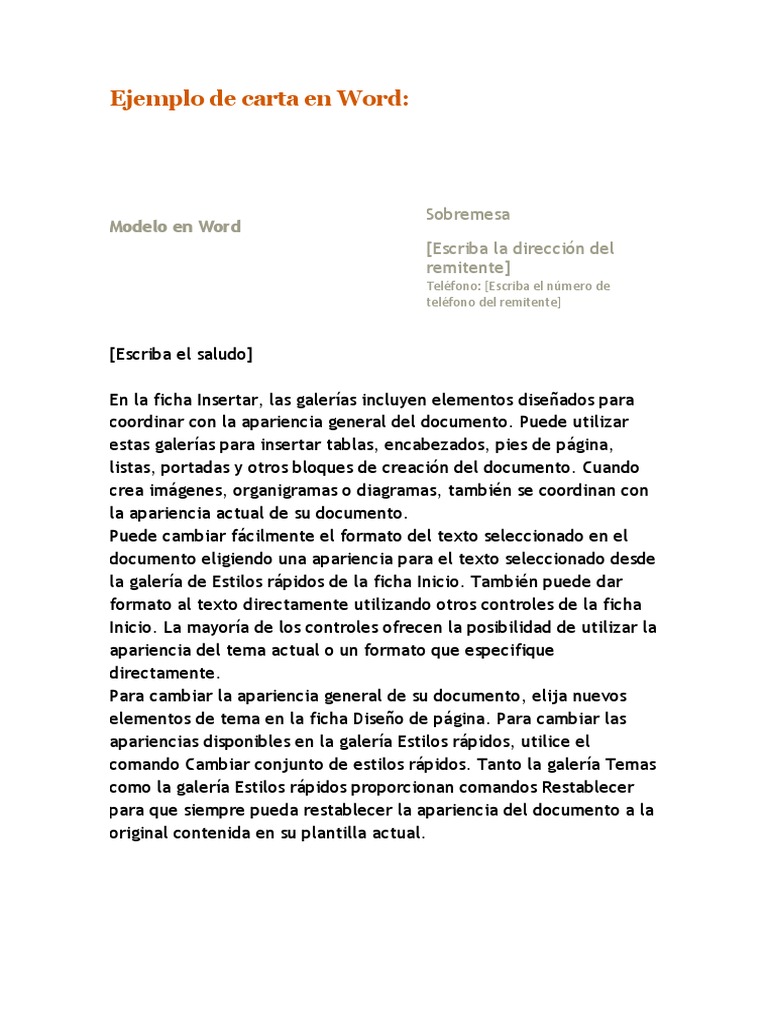 Ejemplo de Carta en Word | PDF