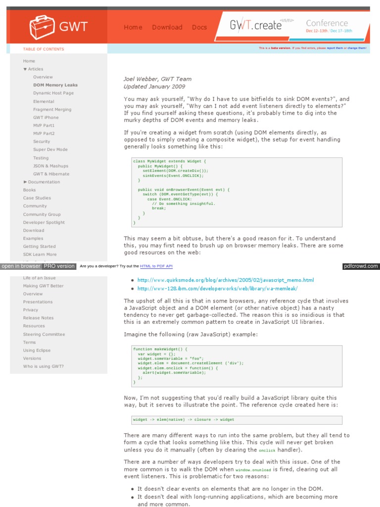 Home Download Docs: Joel Webber, GWT Team Updated January 2009 | PDF ...