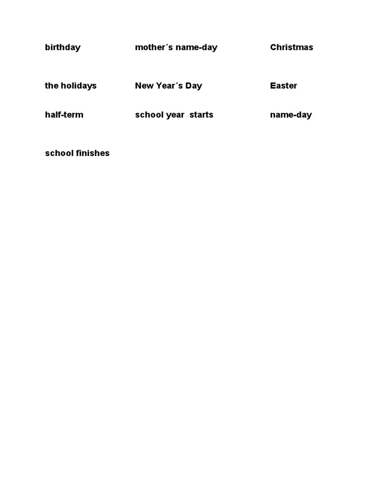 Months + Preps | PDF