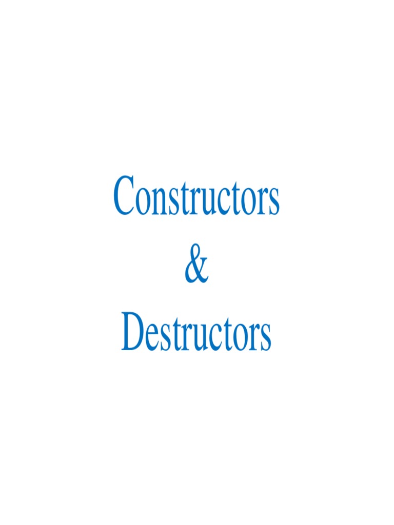 Constructors and Destructors in C | PDF | Constructor (Object Oriented Programming) | Programming