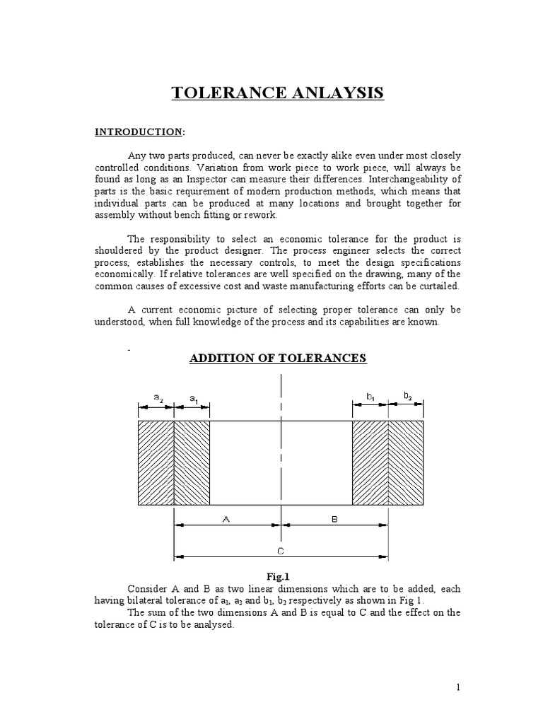 Tolerance Equation Analysis | PDF | Engineering Tolerance | Teaching ...