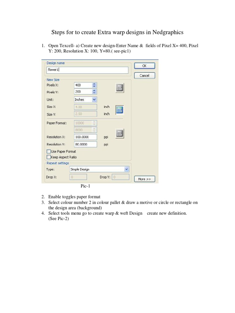 Steps For To Create Extra Warp Designs in Nedgraphics | PDF | Garment ...