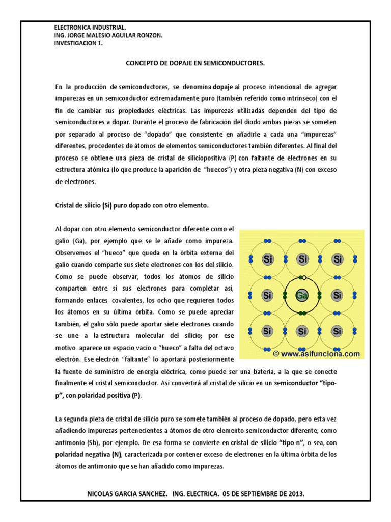 Dopaje de Diodos | PDF | Semiconductores | Dopaje (semiconductor)