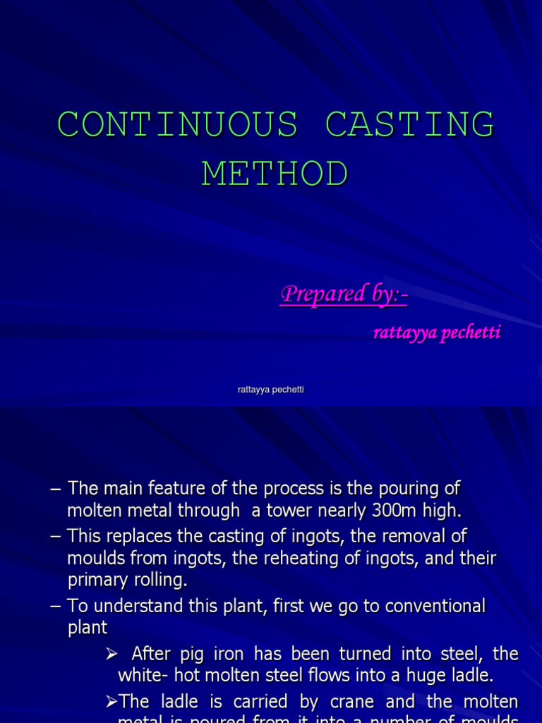 Continuous Casting Pdf Ingot Building Materials