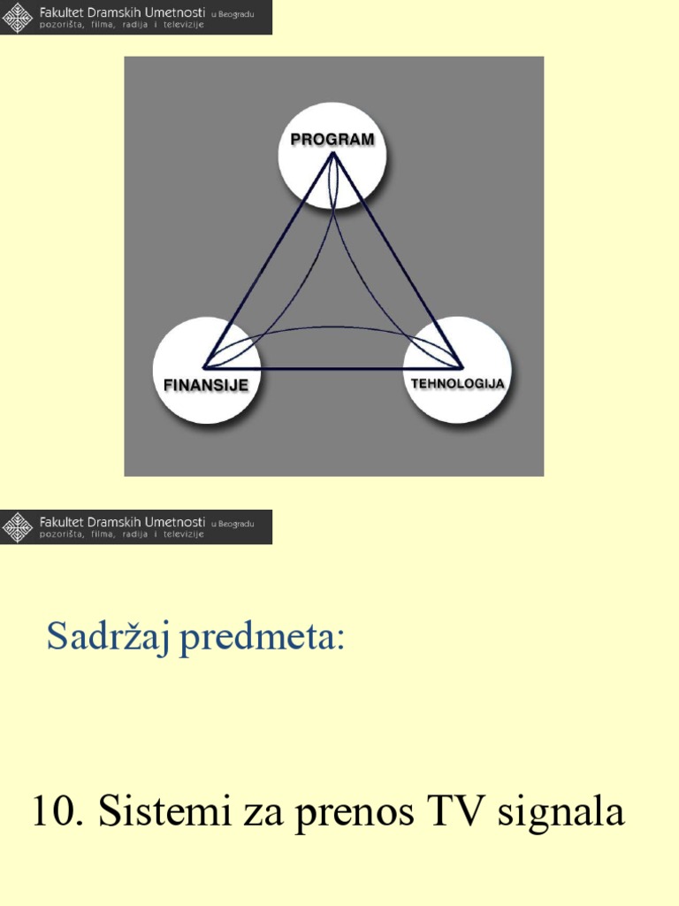 Sistemi Za Prenos i Emitovanje TV Signala