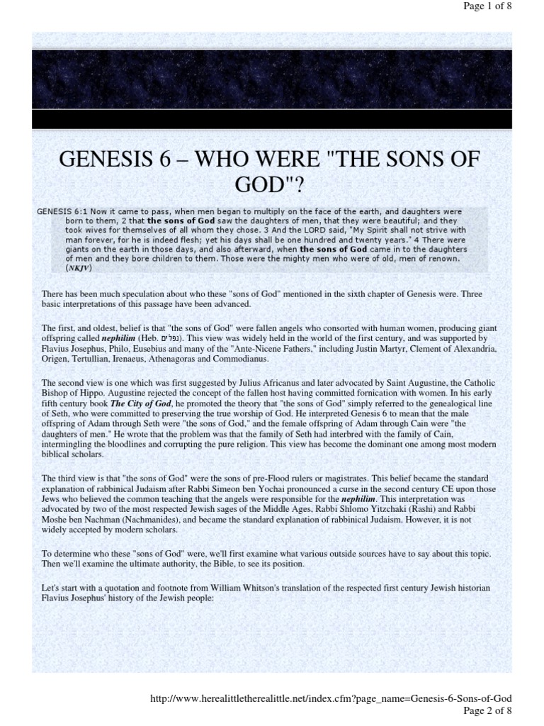 Understanding Genesis 6: Sons of God | PDF | Nephilim | Book Of Enoch