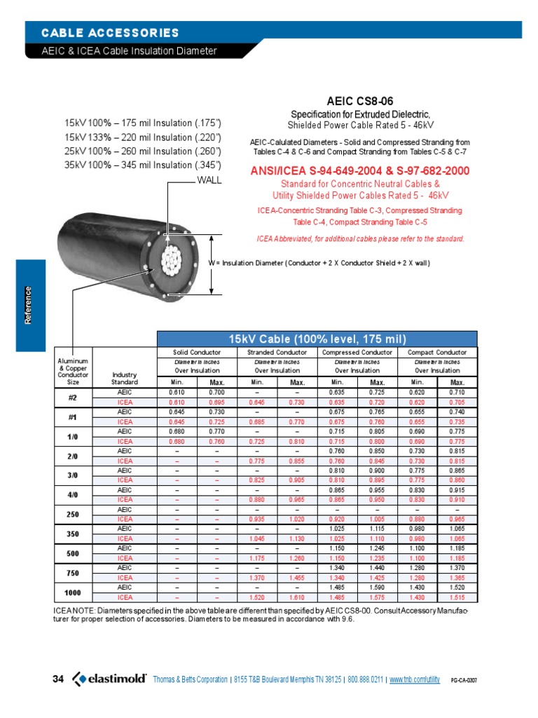 ICEA-AEIC Diameter Comparison | PDF | Electrical Conductor | Insulator ...