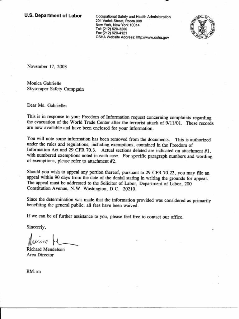 NY B8 OSHA Complaints FDR - Entire Contents - Letters and Emails To ...