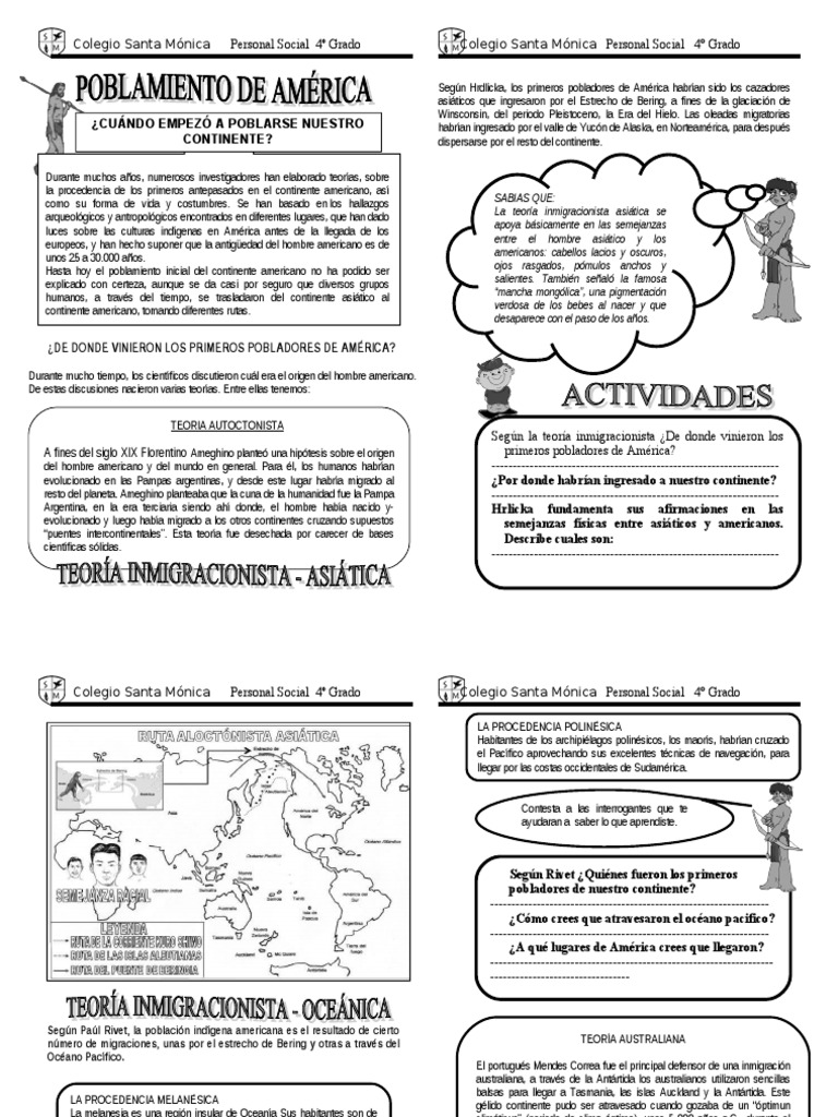 Poblamiento de América 4to Grado | PDF | Américas | Science