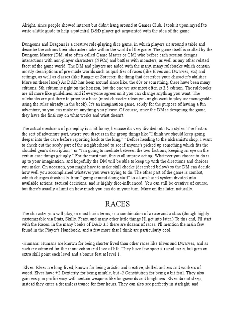 Beginner D&D Guide | PDF | Dungeons & Dragons | D20 System