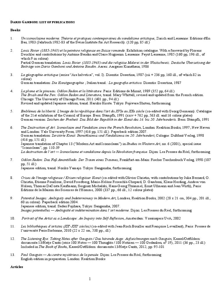 Gamboni Publications English | PDF | Museum | Library And Museum